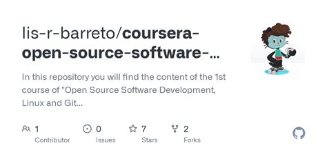 GitHub Lis R Barreto Coursera Open Source Software Development Methods In This Repository You
