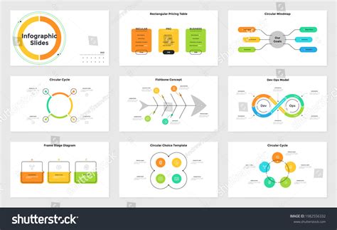Set Infographic Presentation Slides Rectangular Pricing Stock Vector Royalty Free