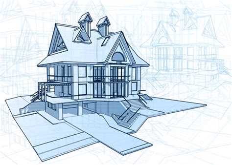 House Architecture Blueprint Vector Set 03 Free Download