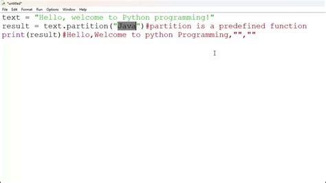 How To Use Predefined Function Partition In Python