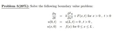 Solved Problem 5 20 Solve The Following Boundary Value Chegg Com
