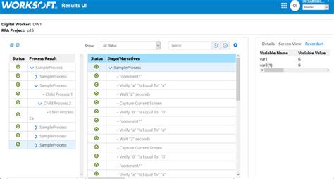Viewing Execution Step Results In Worksoft Results Ui