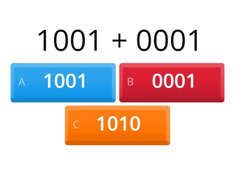 Binary Addition Calculations Questionário