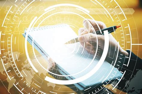 Premium Photo Notepad And Digital Pattern