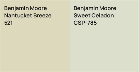 Benjamin Moore Nantucket Breeze Vs Benjamin Moore Sweet Celadon Comparison