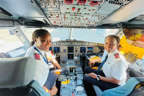 Female Pilot In Cockpit