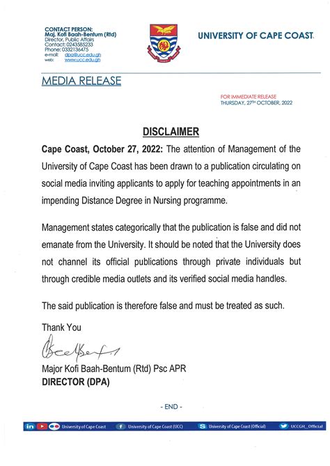 DISCLAIMER University Of Cape Coast DISCLAIMER University Of Cape Coast