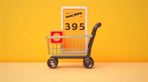 생생한 노란색 배경의 장바구니 옆에 가득 찬 탱크를 표시하는 연료 대시보드의 게이지 1 3d 렌더링 배경 Png  무료