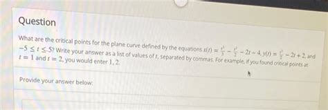 solved what are the critical points for the plane curve