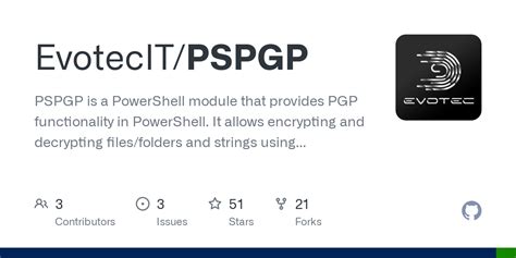 github evotecit pspgp pspgp is a powershell module that provides pgp