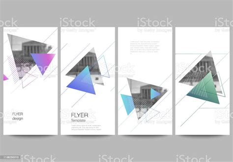 전단지 배너 디자인 템플릿의 편집 가능한 레이아웃의 최소한의 벡터 일러스트 현대 멤피스 패턴과 삼각형 다채로운 다각형 배경 0