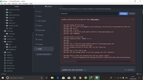 Cannot Install In Windows 10 1803 In Atom 1 29 0 · Issue 583 · Platformio Platformio Atom Ide