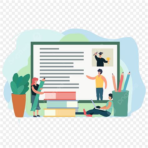 온라인 교육 일러스트 그림 서적 가르치는 의사 모자 Png 일러스트 및 Psd 이미지 무료 다운로드 Pngtree