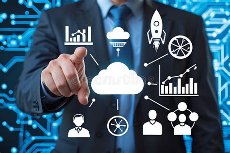 Cloud Computing And Business Analytics Solutions With Businessman