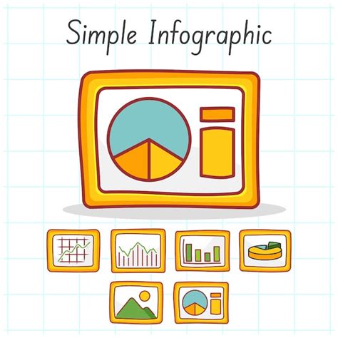 Infographic Data Cute Design Collection Premium Vector