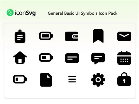General Basic Ui Symbols Icon Pack 17 Piece Icon Svg Download Free