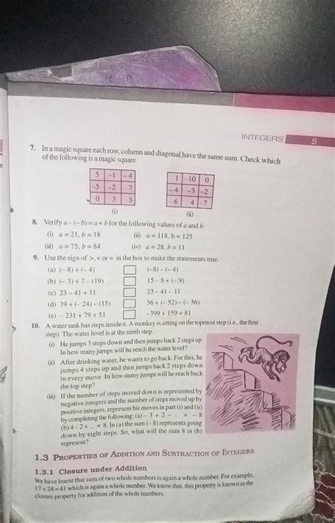 INTEGERS 7 In A Magic Square Each Row Column And Diagonal Have The Same