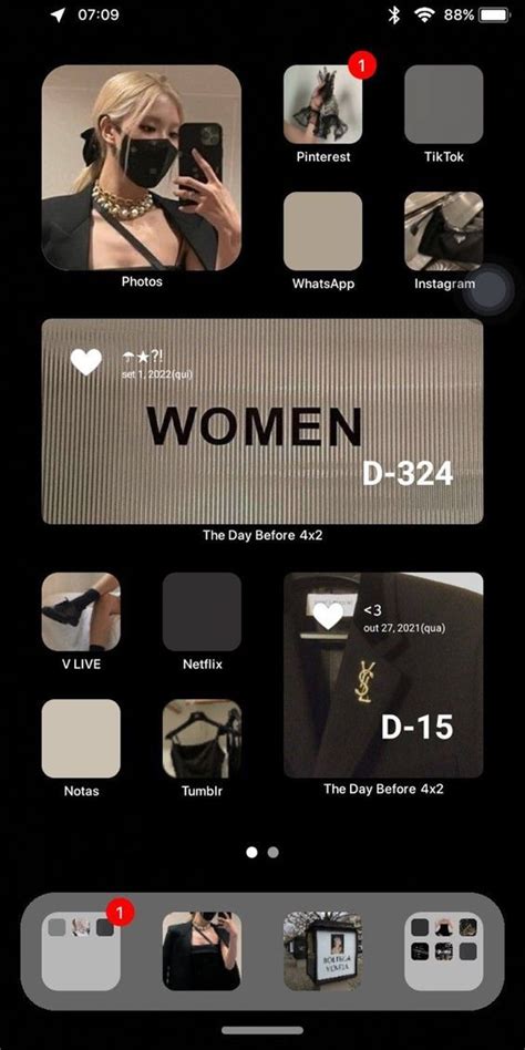Ios 16 Home Screen Idea Black Wallpaper Fashion Icons Ios App Icon