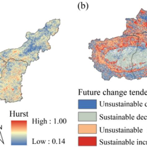 Spatial Distribution Of A Linear Regression Trend In Ndvi And B Its Download Scientific