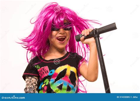 Beau Chant De Fille De Vedette Du Rock Image Stock Image Du Contemporain Expressif