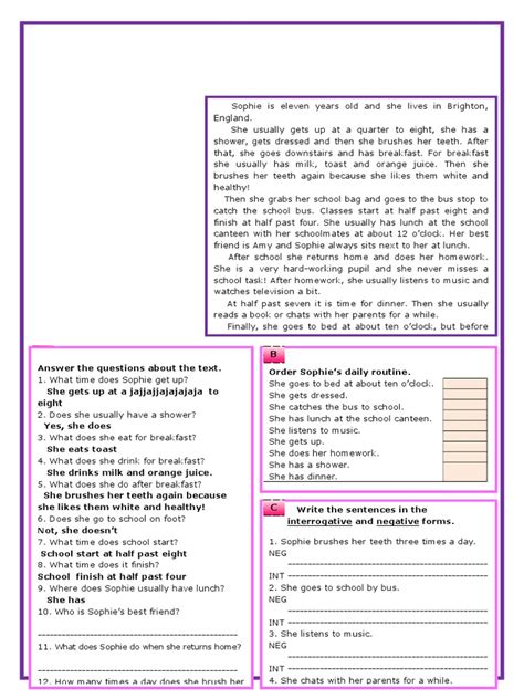 Sophies Daily Routine 1