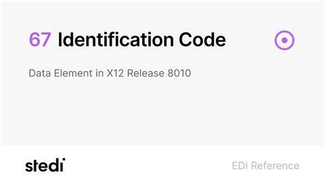 X12 Edi 67 Identification Code Stedi