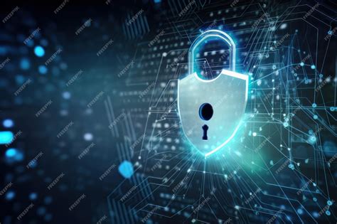 파란색 색상 이진 코드 잠금 Ai의 사이버 보안 개념 키 잠금 생성 프리미엄 사진