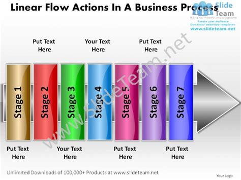 pdf business power point templates linear flow actions process sales