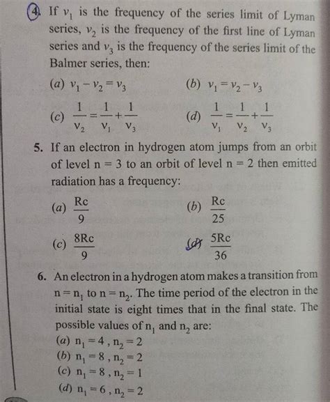 If An Electron In Hydrogen Atom Jumps From An Orbit Of Level N 3 To An Or