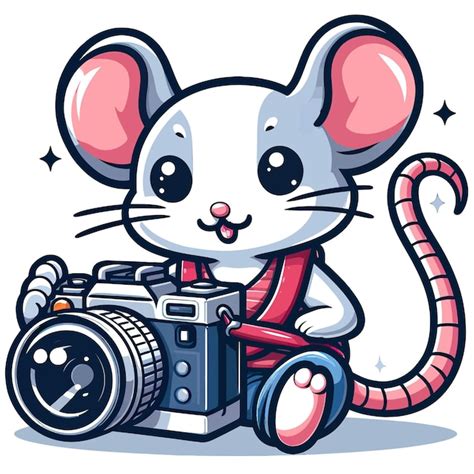 Premium Vector A Mouse With A Camera