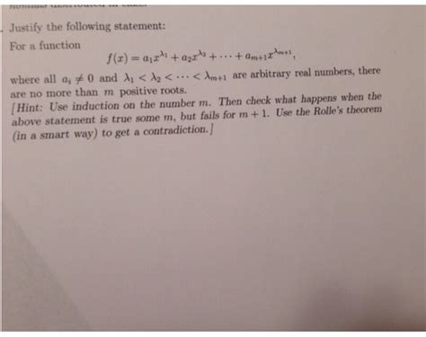 justify the following statement for a function f x