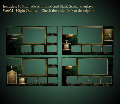 Animated Dnd Stream Overlay Pack Medieval Green And Gold Etsy