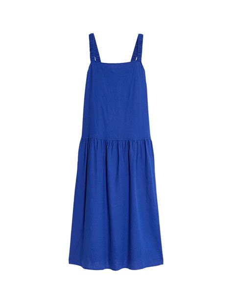 Buy Linen Rich Scoop Neck Midi Drop Waist Dress At Marks And Spencer