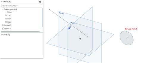 selecting derived sketch — onshape