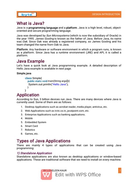 UNIT 1 | PDF | Java Virtual Machine | Java (Programming Language)