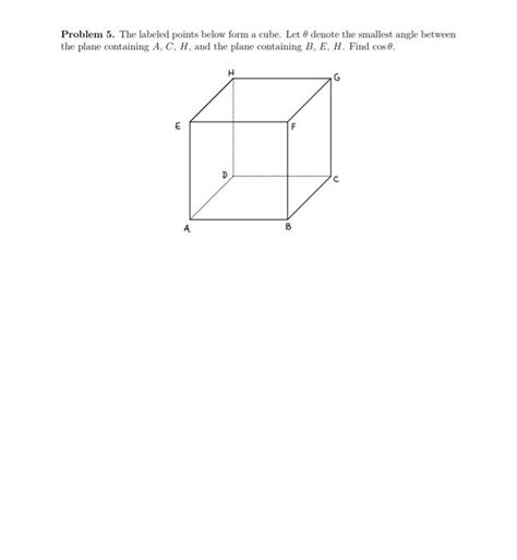 Solved Problem The Labeled Points Below Form A Cube Let Chegg