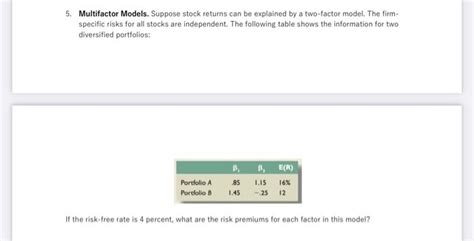 Solved 5 Multifactor Models Suppose Stock Returns Can Be