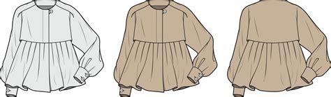 premium vector frock front and back part flat sketch technical