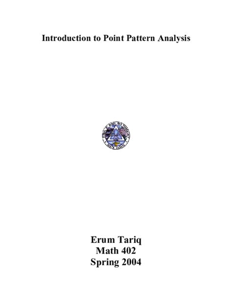 Doc Introduction To Point Pattern Analysis