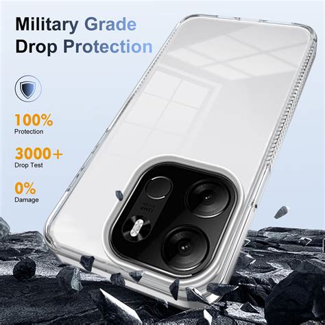 For Tecno Spark Go Infinix Smart Mm Anti Slip Clear Acrylic Hybrid Tpu Phone Case