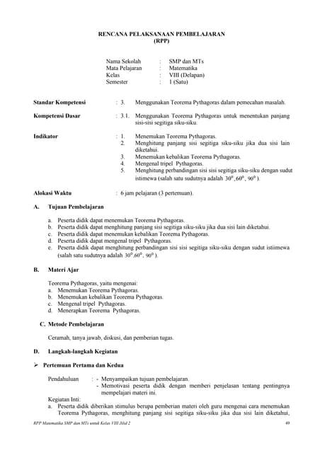 Ppt Teorema Pythagoras Pptx