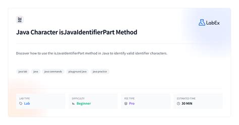 Mastering Java Identifier Part Detection Labex