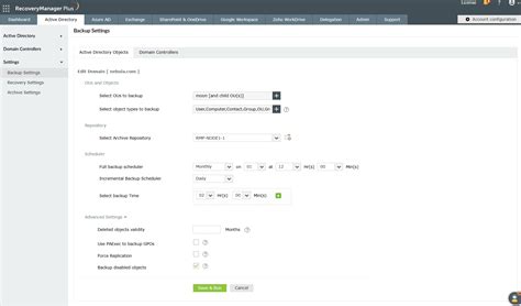 Back Up Active Directory Groups Manageengine Recoverymanager Plus