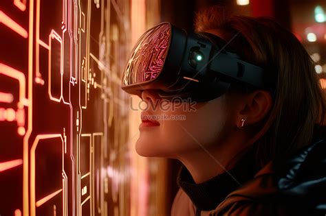 Vr 안경을 쓴 여자 일러스트 무료 다운로드 Lovepik