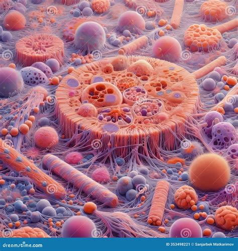 Connective Tissue Cell Illustrate Fibroblasts And Extracellular Stock
