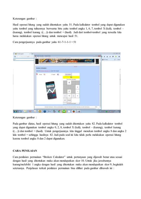 Applet Game Broken Calculator Docx