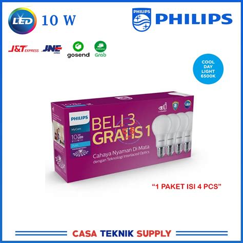 Jual PAKET Lampu LED Philips Watt Bohlam Philip W W Paket Isi Pcs Shopee Indonesia