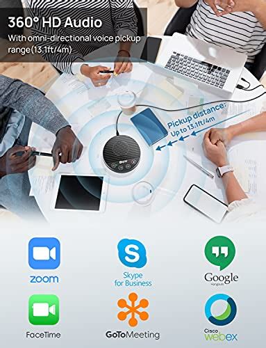 USB Speakerphone Microphone Lepist Conference Speaker Omnidirectional Computer Mic with 360º