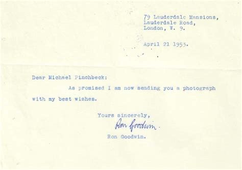 Ron Goodwin Pioneers Misc Interest Pioneers And General Memorabilia Uk