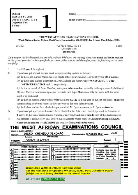 Office Practice Objective Essay Questions Ssce Waec Sc Wassce Sc 2023 Office Practice Objective Essay Questions Ssce Waec Sc Wassce Sc 2023